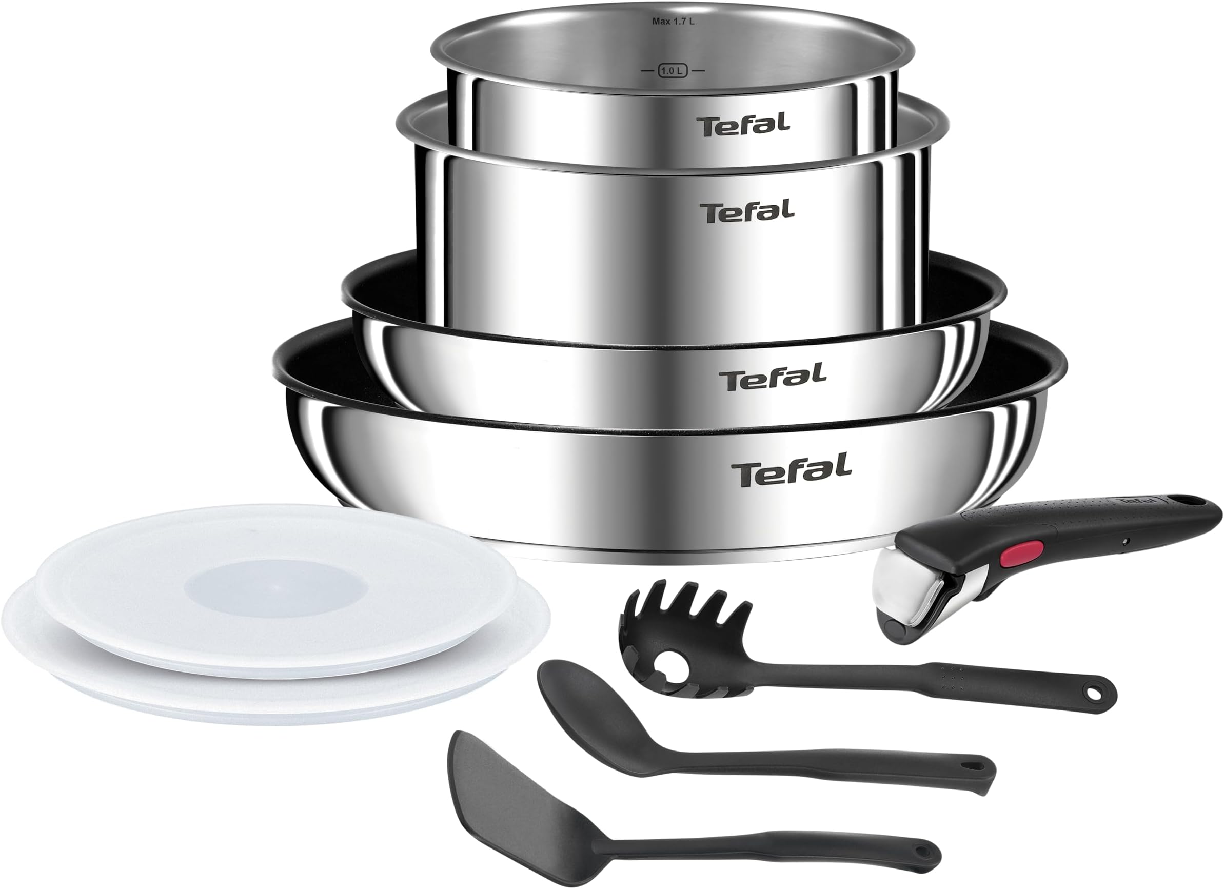 SanheKit Set di 3 padelle in acciaio inox professionale a tre strati ...