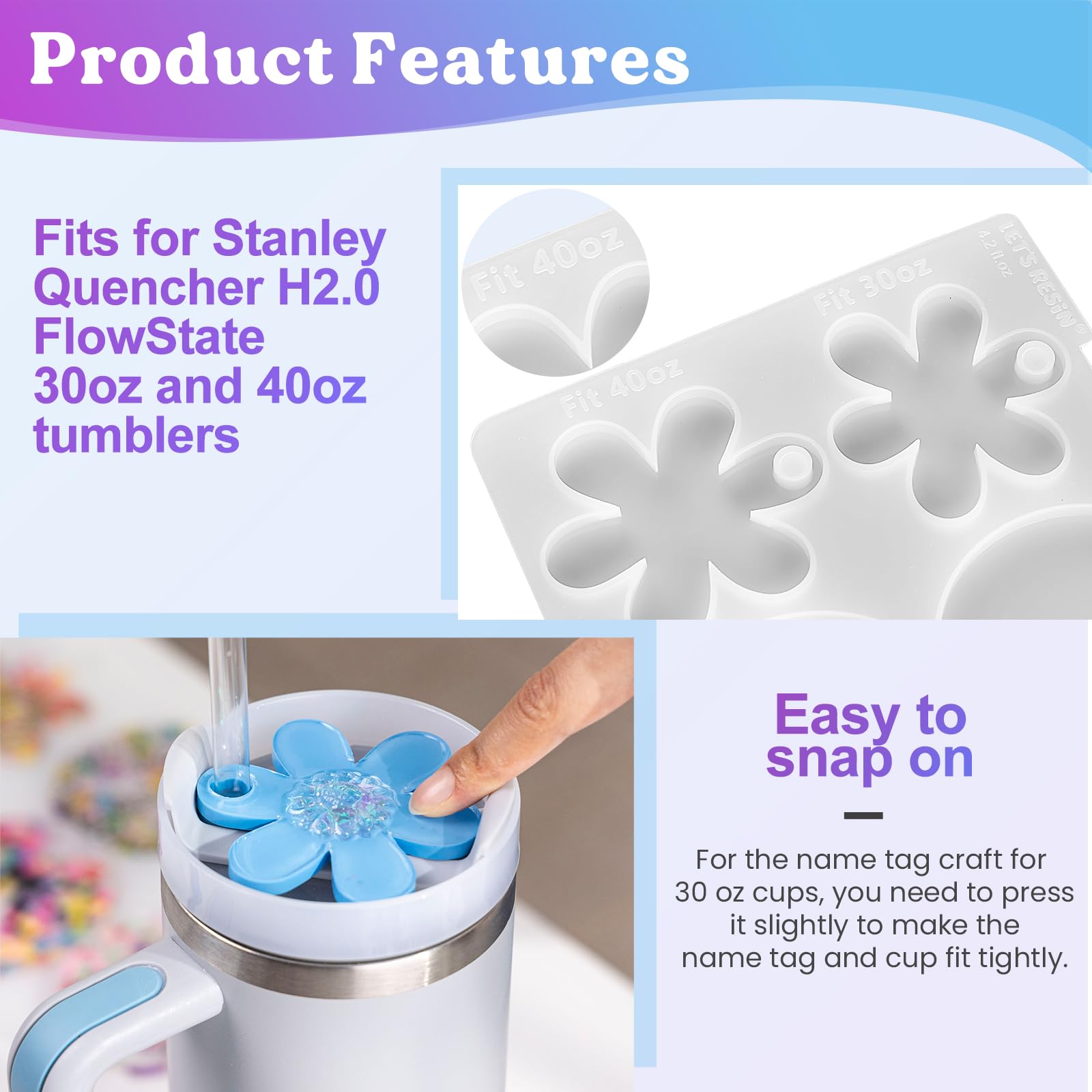 Snapklik.com : LETS RESIN Name Plates Resin Molds For 20oz/30oz & 40oz ...