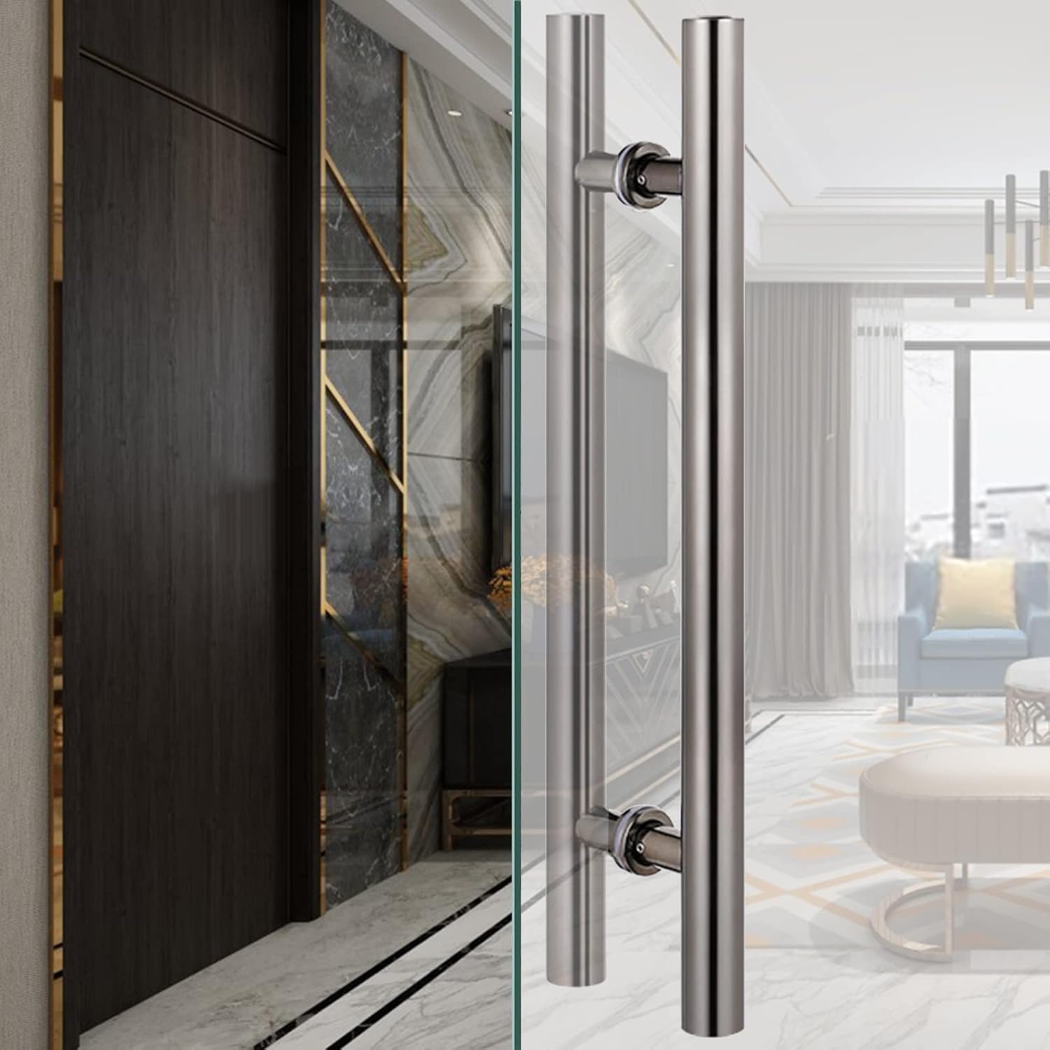 Amazon.com: Door Pull Handle Set 24 in/ 32 in/ 47 in Barn Door Handle ...