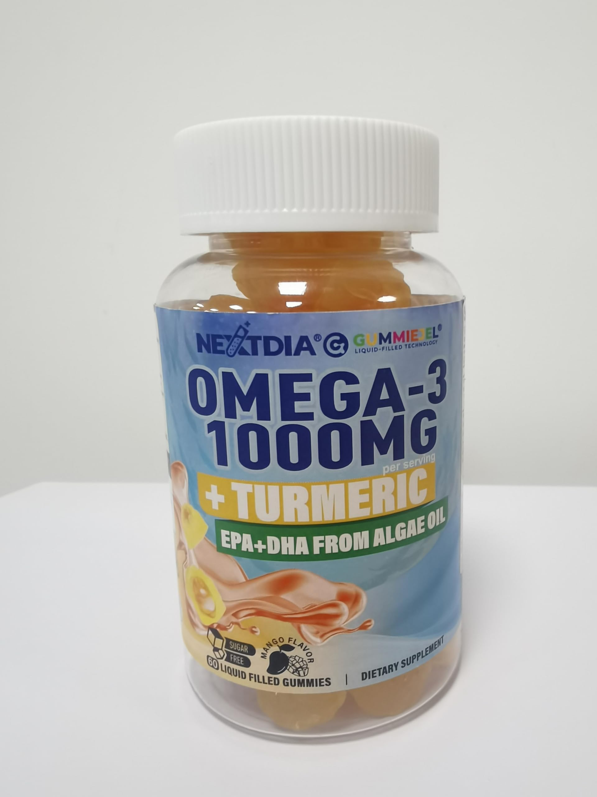 Amazon.com: Vegan Omega-3 Gummies 1000mg + Turmeric - Omega 3 Fish Oil ...
