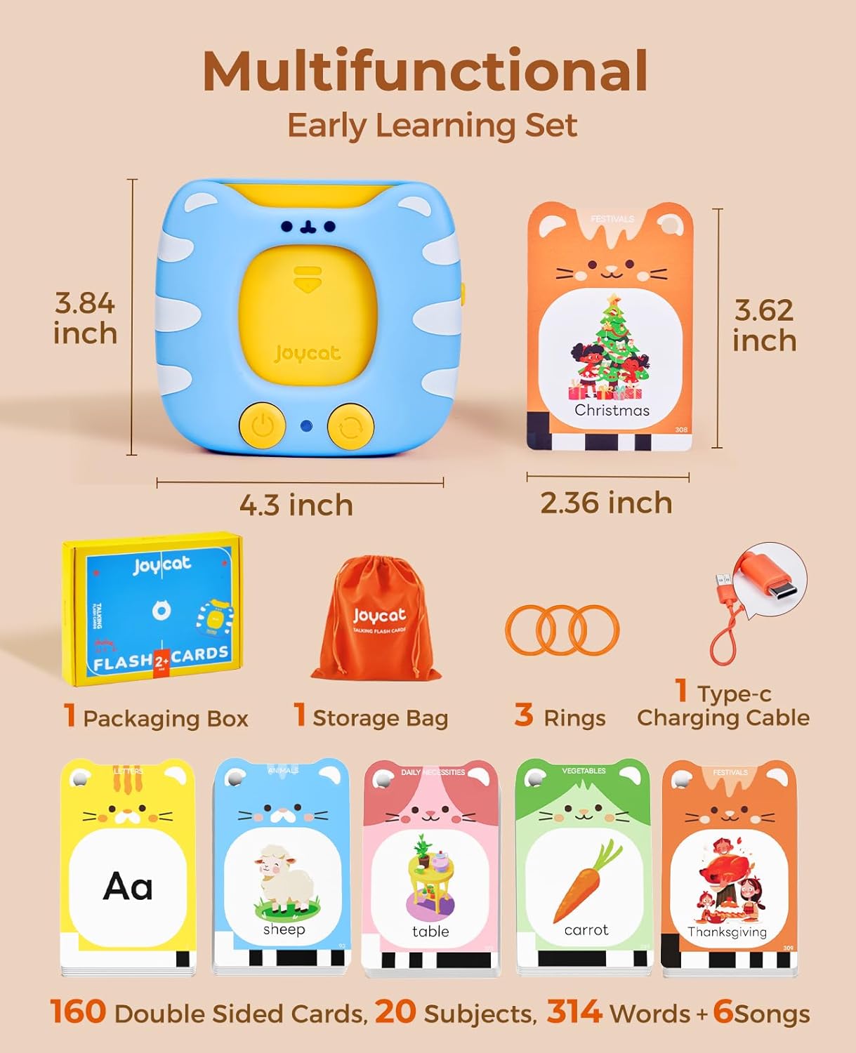 Caja misteriosa del alfabeto+tarjetas flash parlantes de JoyCat para ...