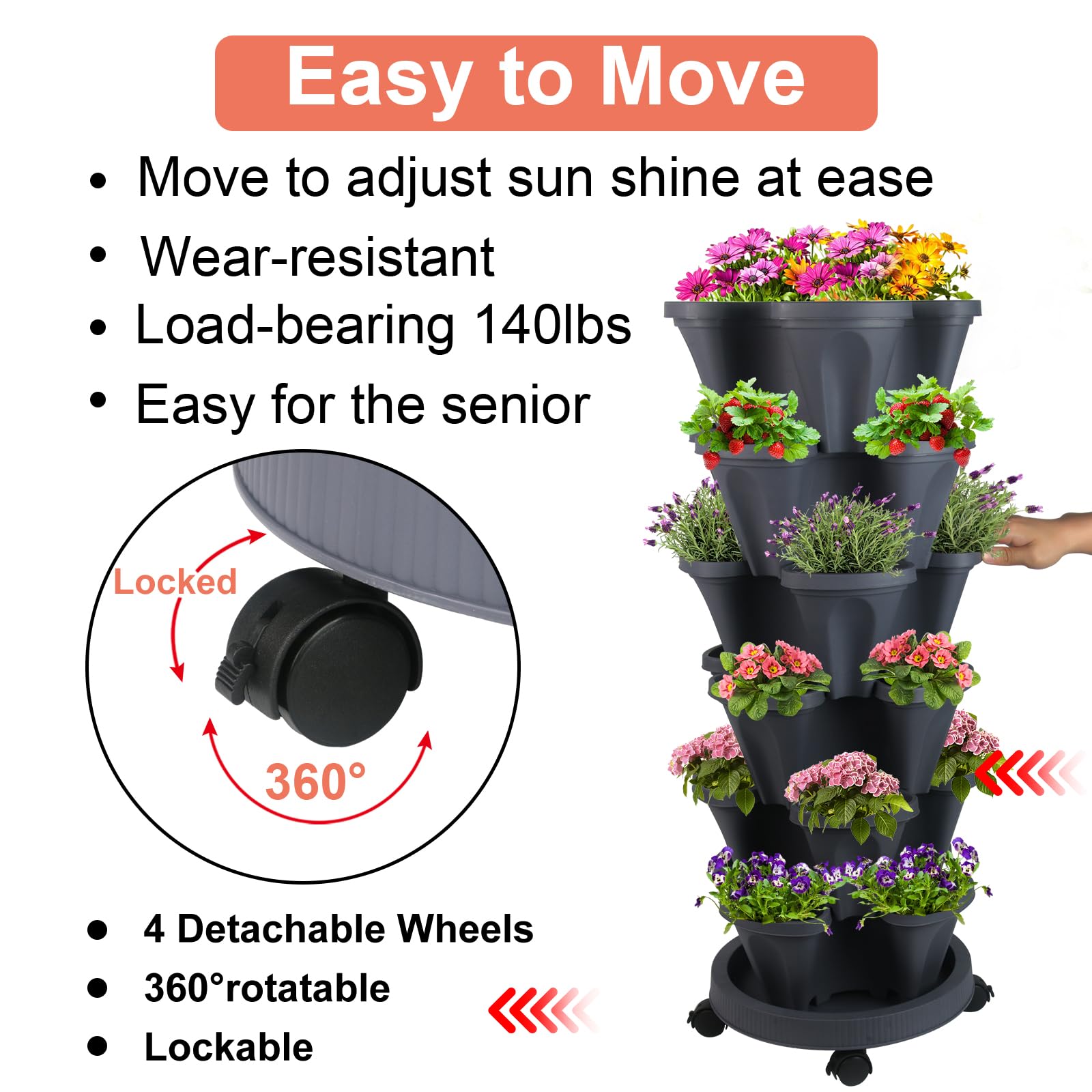 Snapklik.com : Vertical Planter 6 Tier Stackable Planters Garden ...