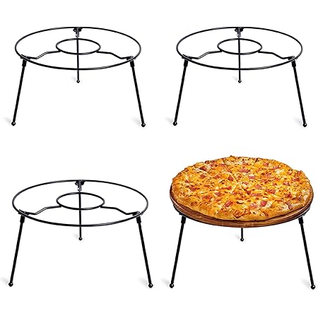 Amazon.com: HOHIYA 4 Pcs Pizza Pan Holder Rack Serving Tray Plate ...