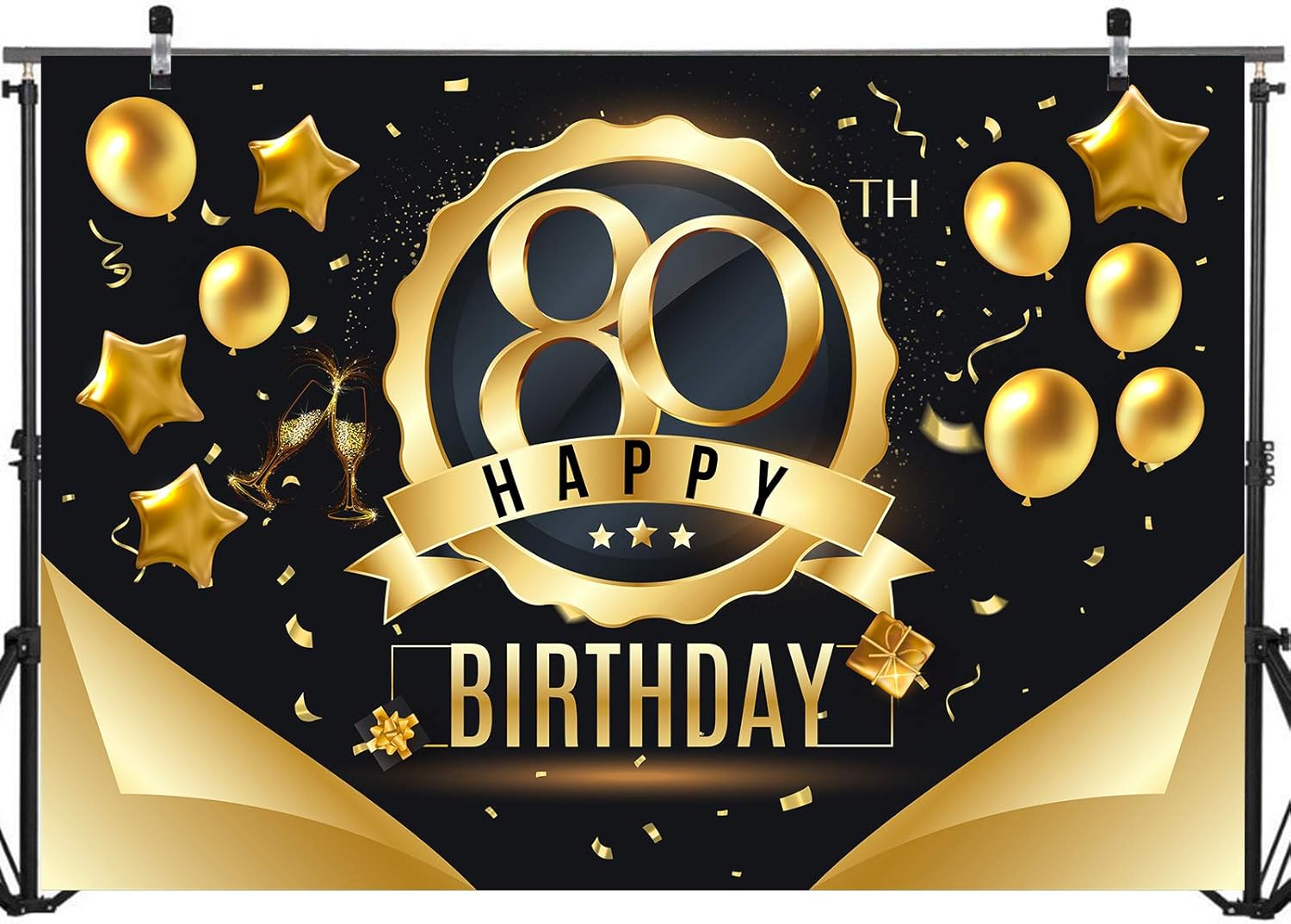 Happy 80th Birthday Backdrop for Men Women | 80 Birthday Backdrop ...