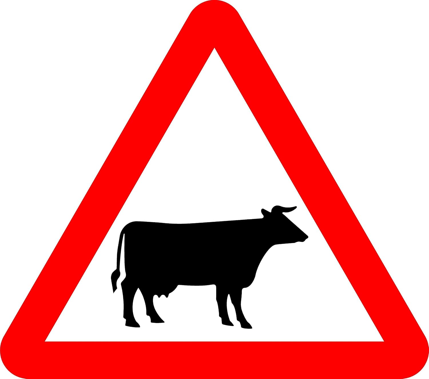 Cattle. Road safety sign - 3mm Aluminium sign fitted with 2 strips ...
