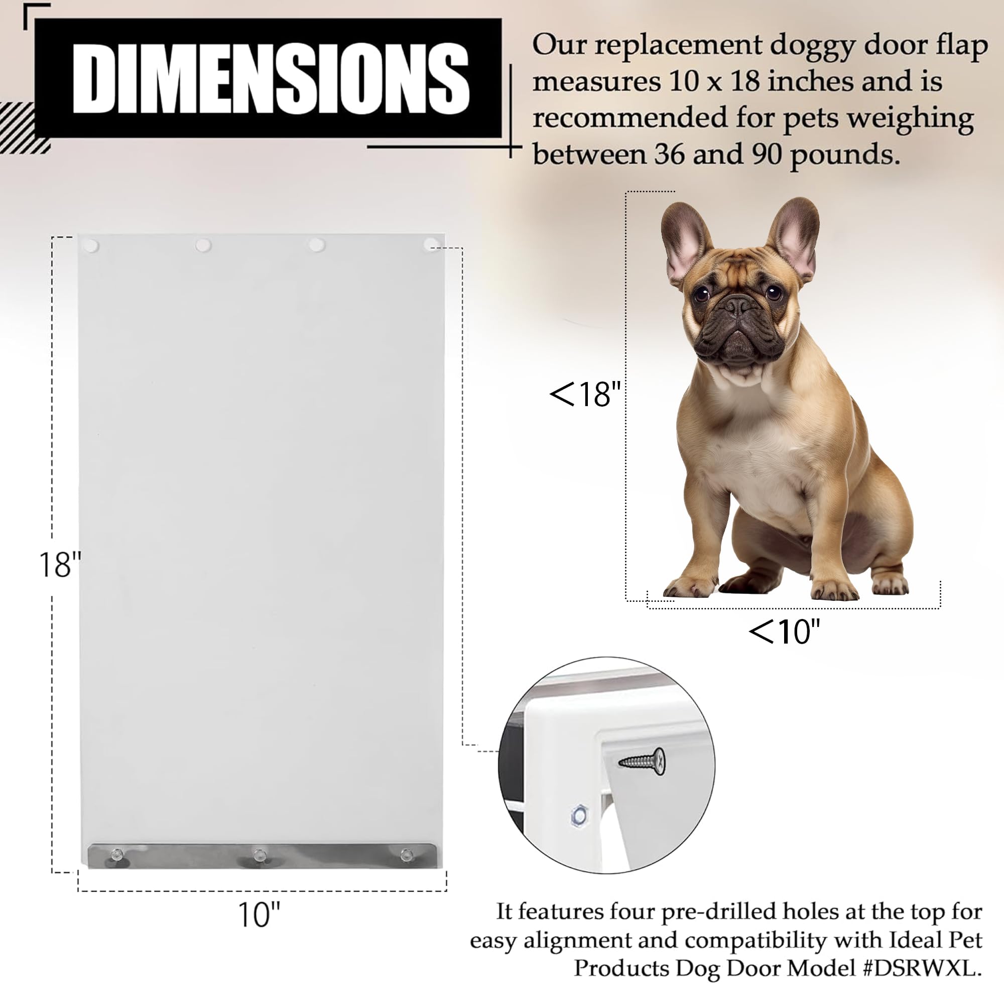 Snapklik.com : TonGass 10" X 18" Pet Door Flap Large Transparent Dog ...