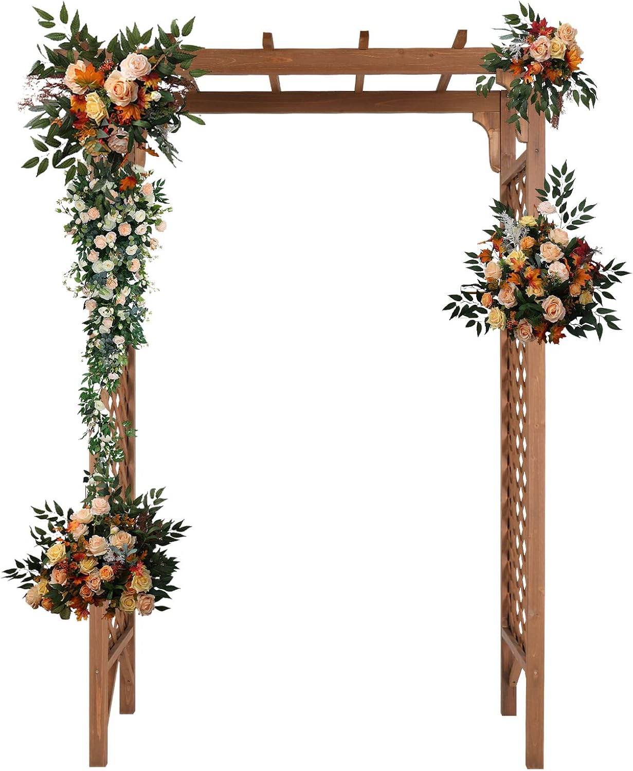 Amazon.com : Outdoor Flat Top Arbor Trellis Wood Garden Arch Arbour ...