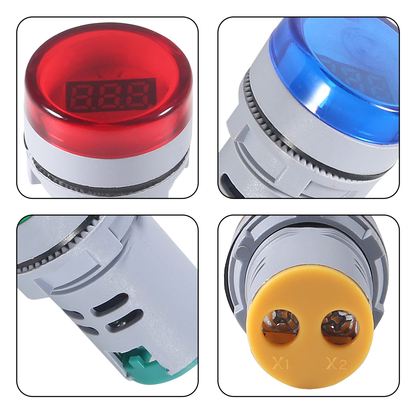 Snapklik.com : 4PCS Round LED Voltage Meter Indicator,Digital LED ...