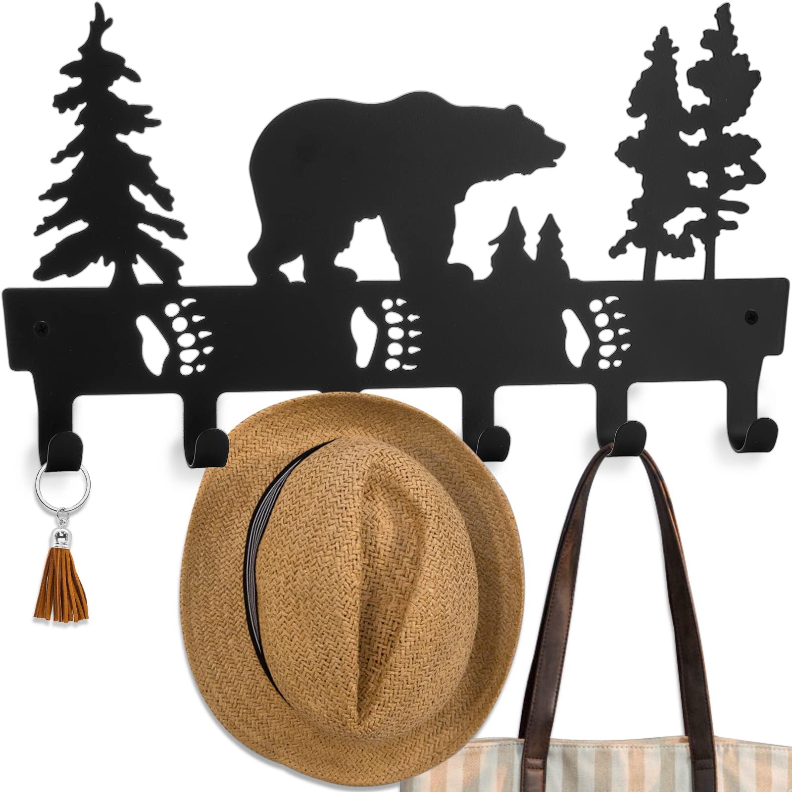 Amazon.com: Suwimut Coat Rack Wall Mount, Black Metal Bear Coat Hook ...