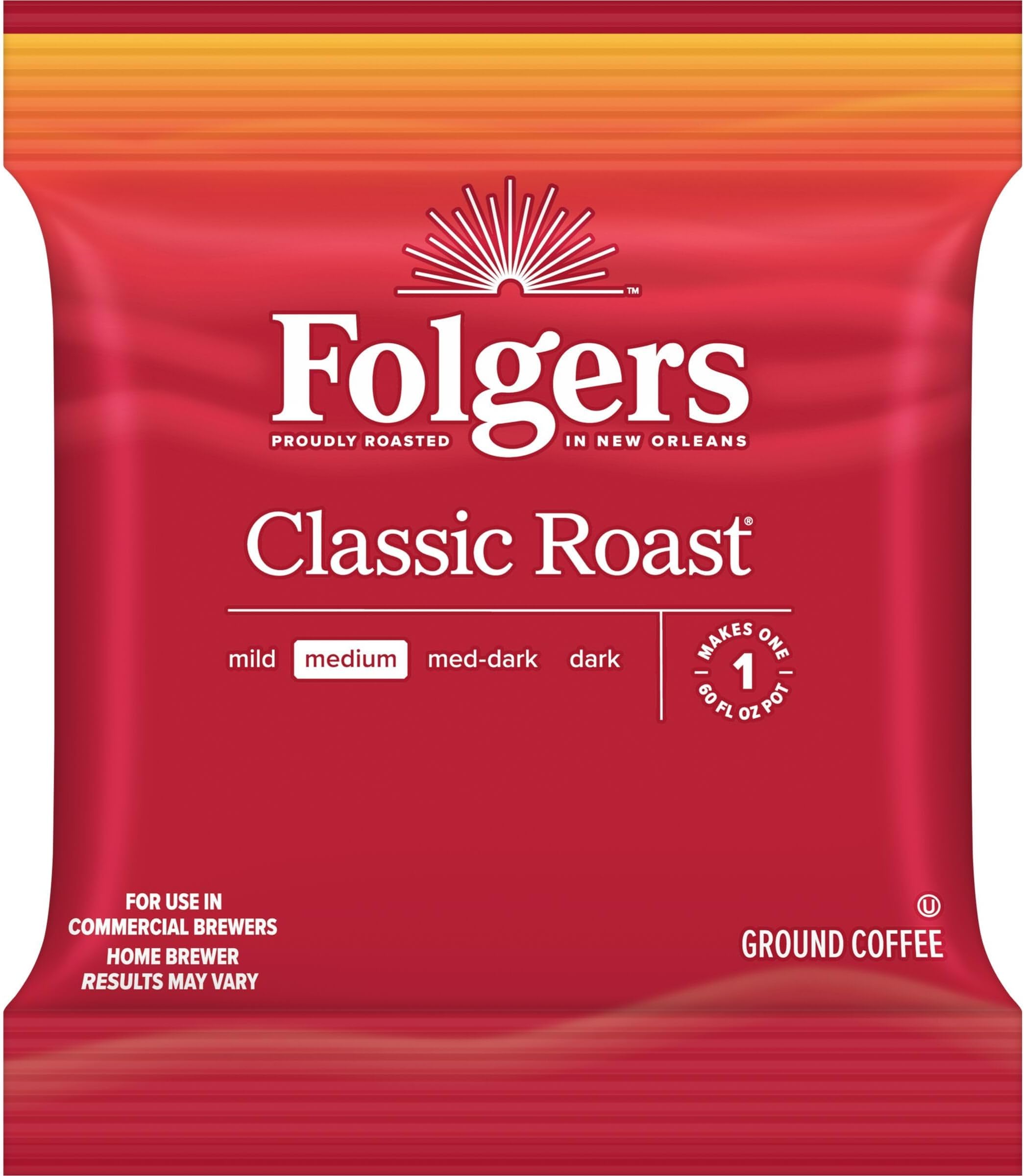 Amazon.com : Folgers Classic Roast Medium Roast Ground Coffee, 42- 1.5 ...