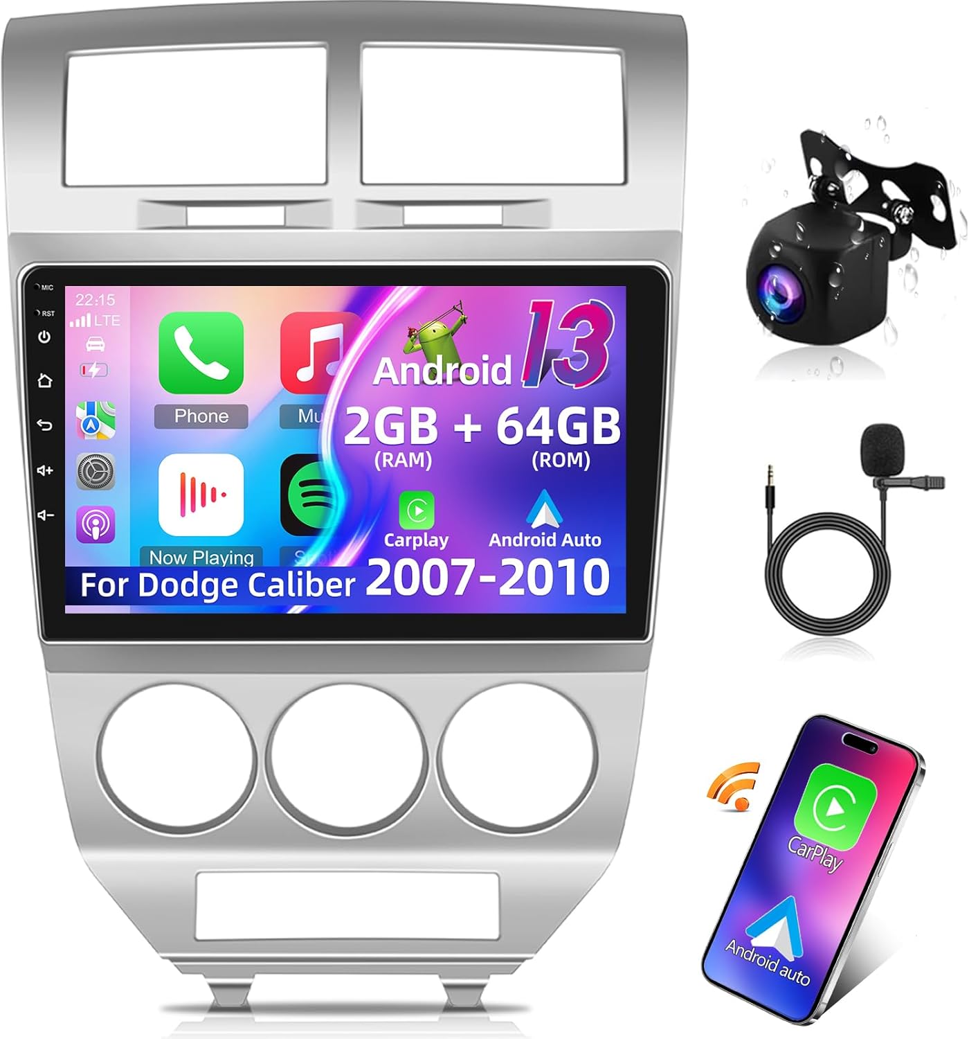 Amazon.com: LORPHEIR [2+64G] Android 13 Car Radio for Dodge Caliber ...