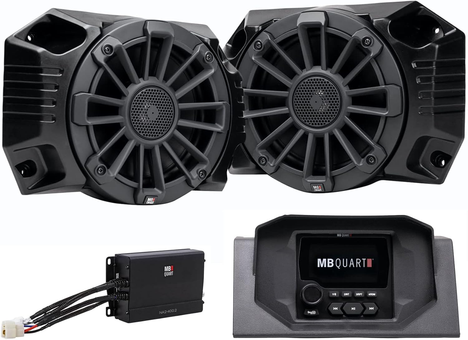 Amazon.com: MB Quart MBQRG-RAD-1 Polaris Ranger 2018 + up Receiver+Speakers+Enclosures+Amp ...