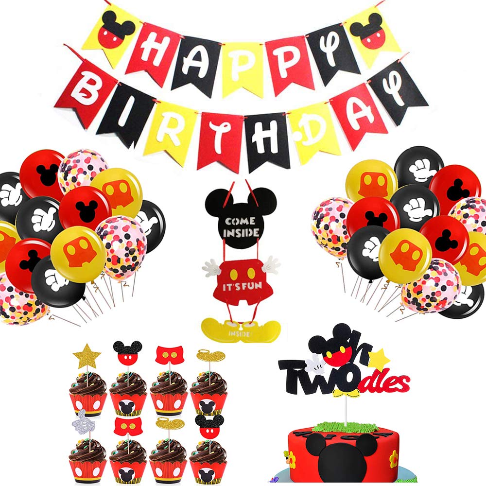 Buy Mickey Mouse Party Supplies Birthday Decorations Set, 1 Mouse Happy ...