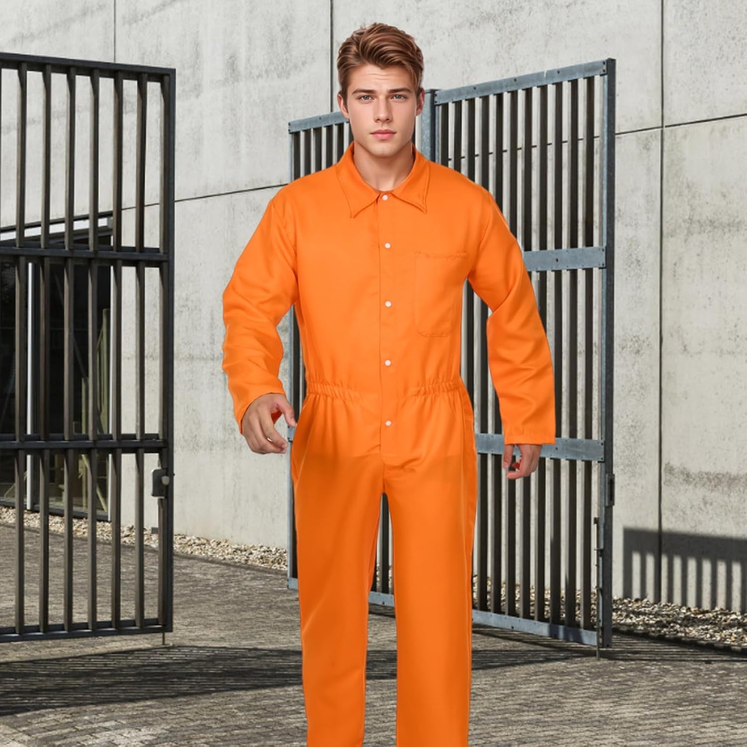Costume With Handcuffs Halloween Women's Orange Prisoner Costume Prison ...