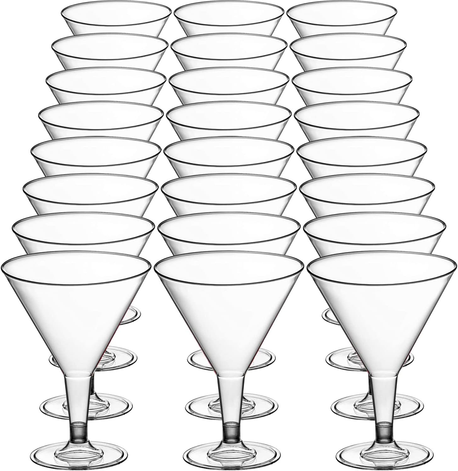 Amazon.com: DecorRack 24 Martini Cocktail Glasses, Plastic Party ...
