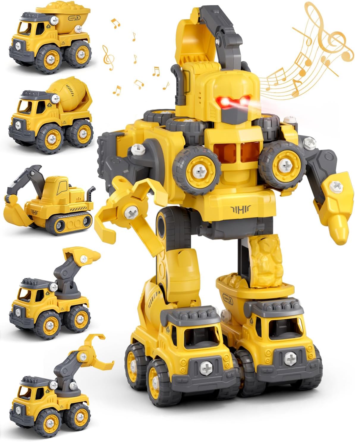 Amazon.com: Tusivo Transformer Robot Toys, 5-in-1 Construction Toys ...