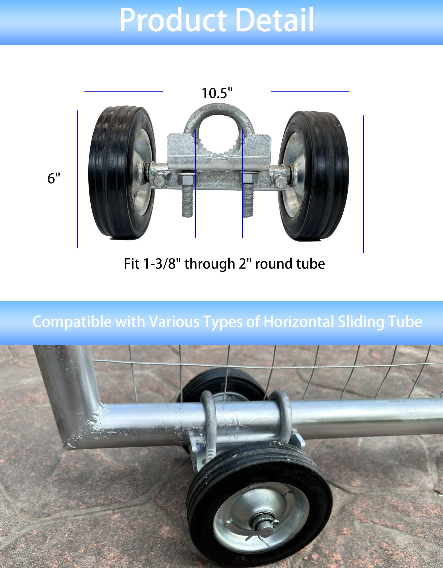 Snapklik.com : Rolling Gate Wheel, 6" Heavy-Duty Steel Rolling Gate ...