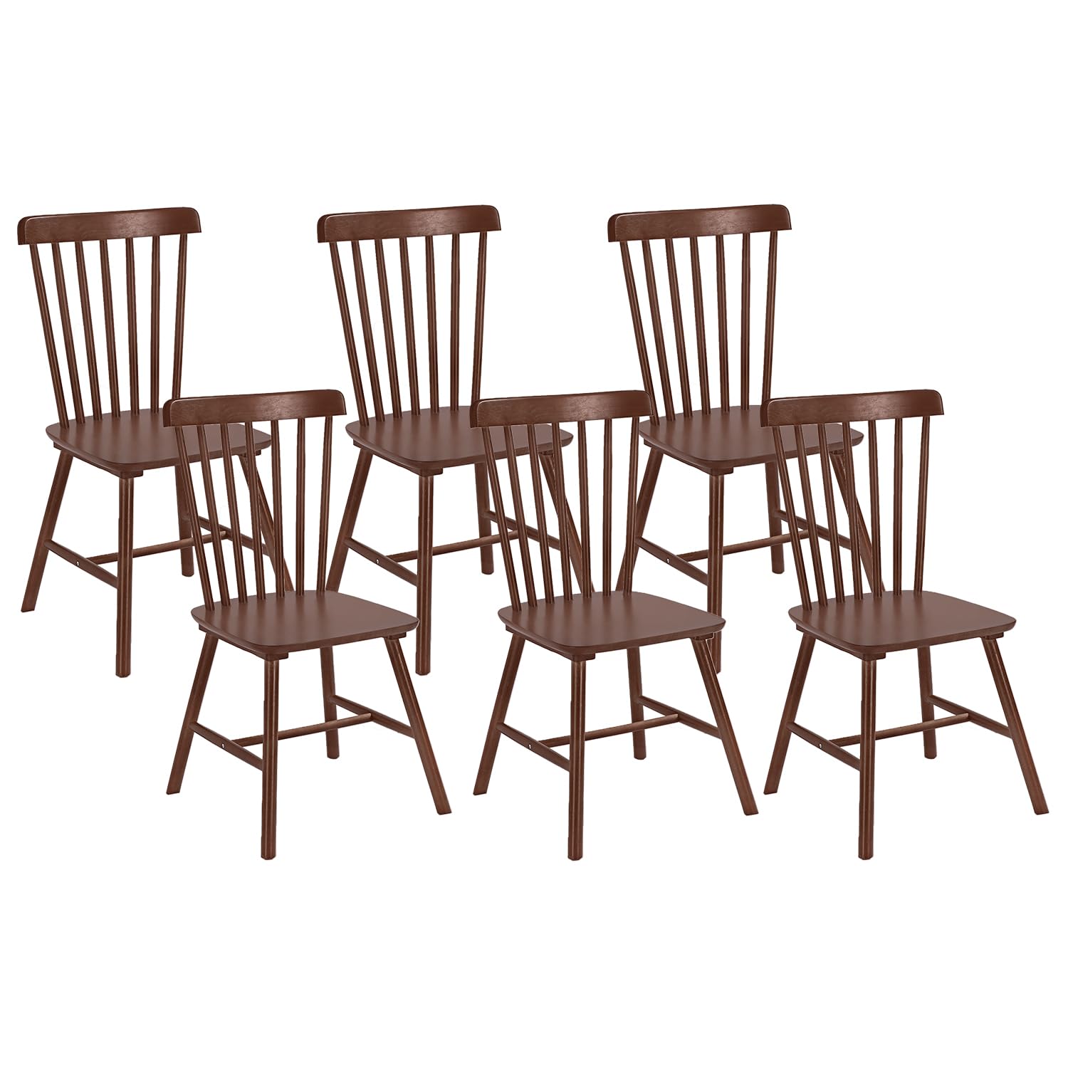 Snapklik.com : Solid Wood Dining Chairs Set Of 6, Mid Century Modern ...