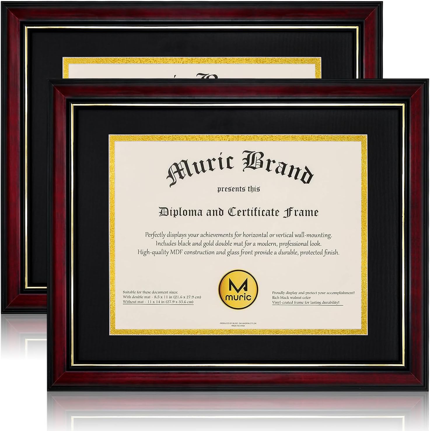 Amazon.com - Hiwhy 2 Pack Cherry Red Diploma Frame for 8.5x11 with Mat ...