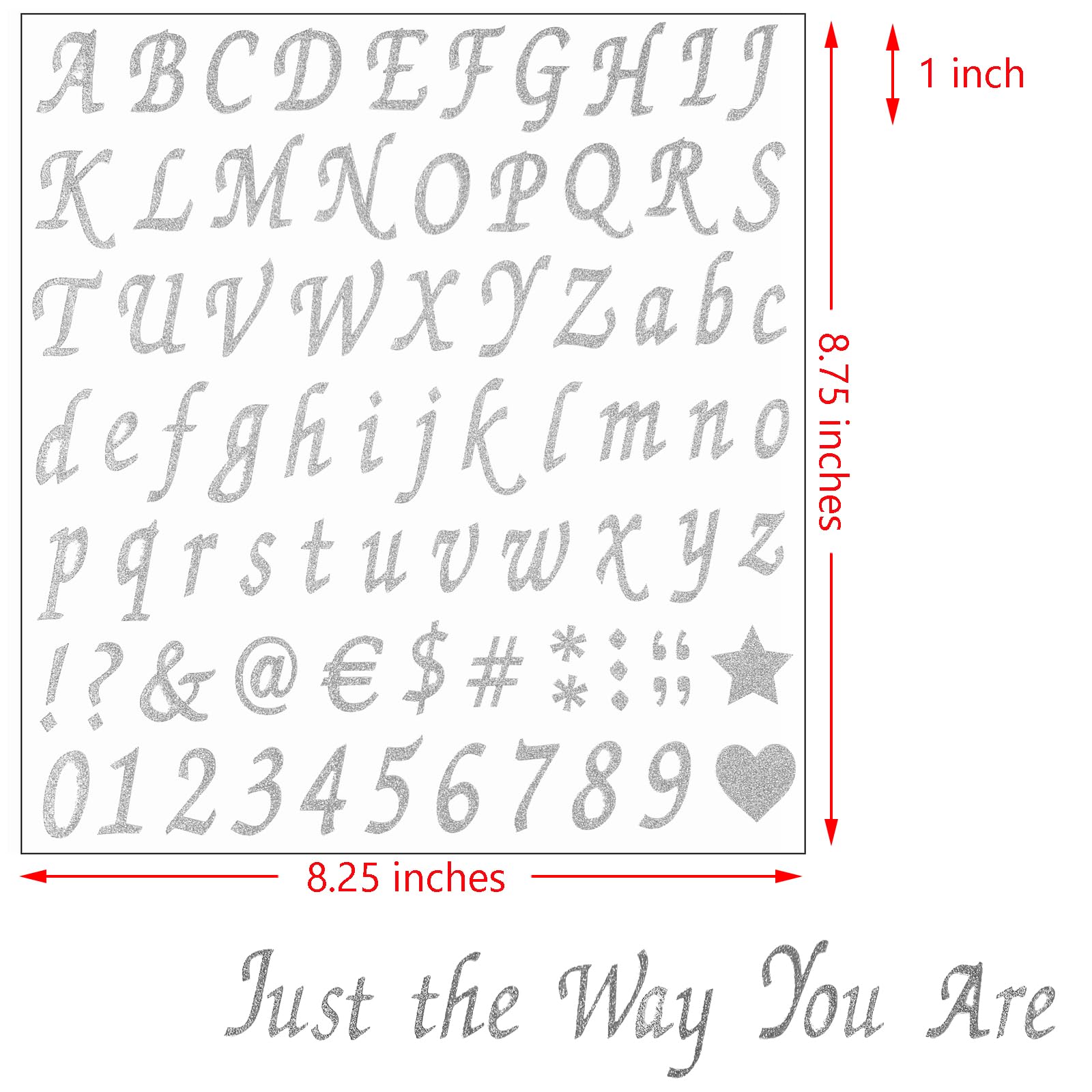 Snapklik.com : Waynoda 800-Piece Glitter Alphabet Letter Stickers, Self ...