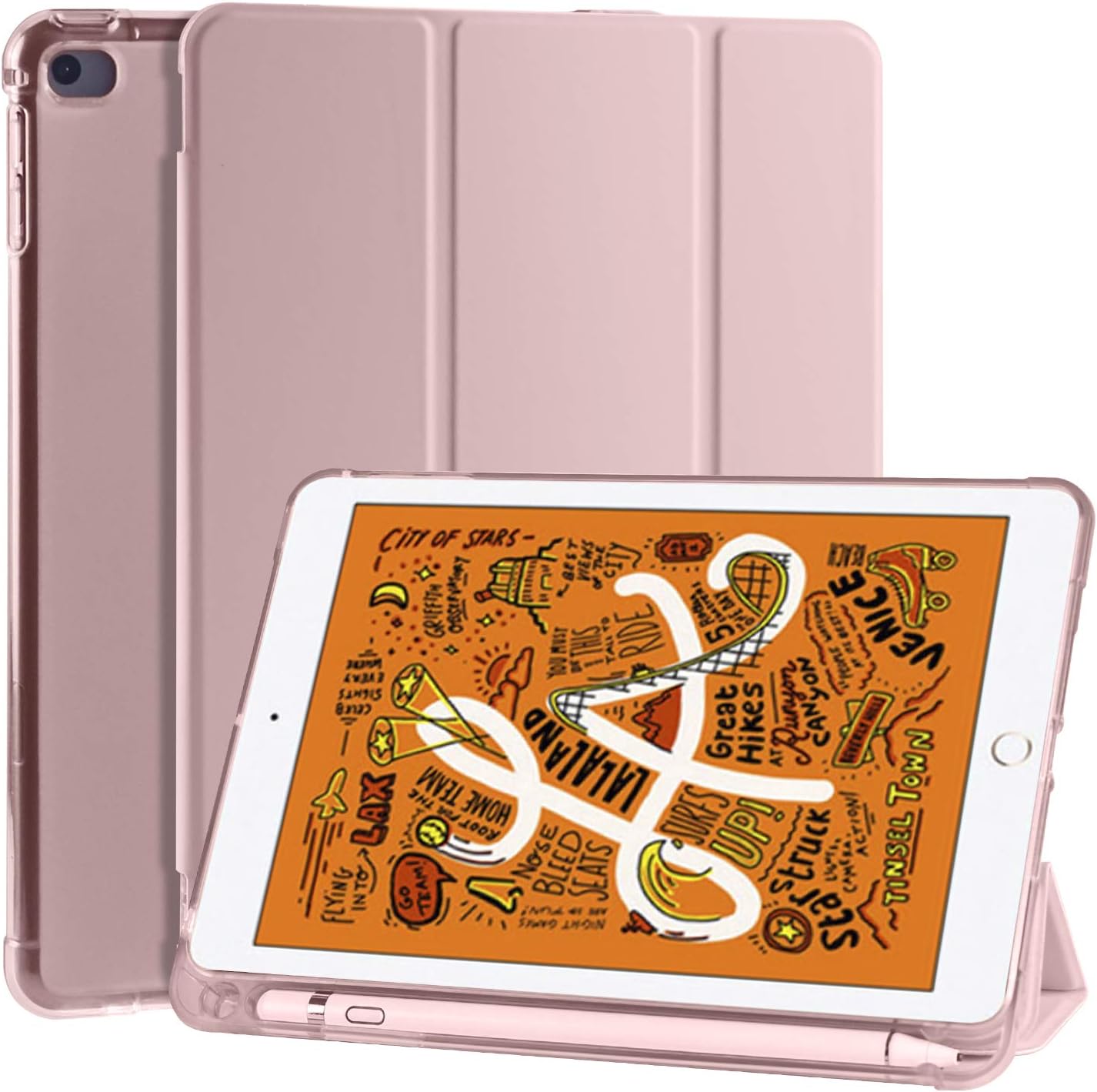 Amazon.co.jp: ipad mini5ケース【Vester】iPad mini4 ケース 三つ折りスタンド 薄型 半透明 TPU ...