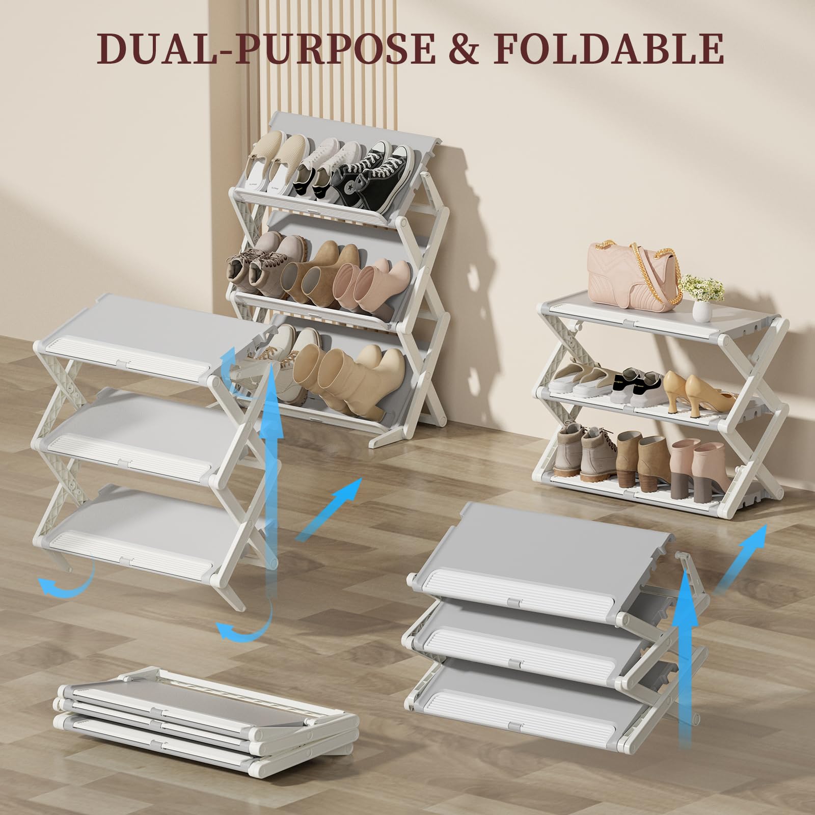 Snapklik.com : Small Shoe Rack, 3-Tier Shoe Storage For Kids & Women ...