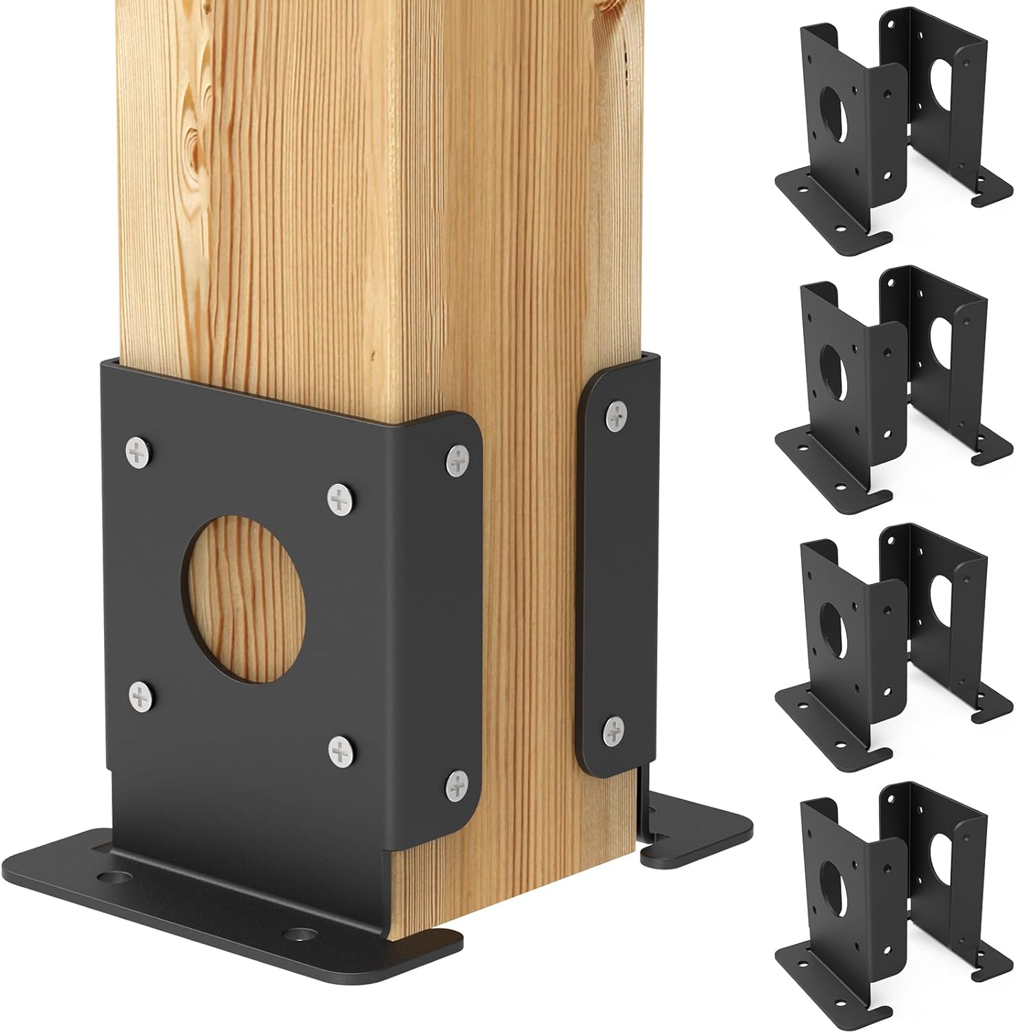 8 Pcs Adjustable 4x4 Wood Fence Pergola Post Base Brackets,Heavy Duty ...