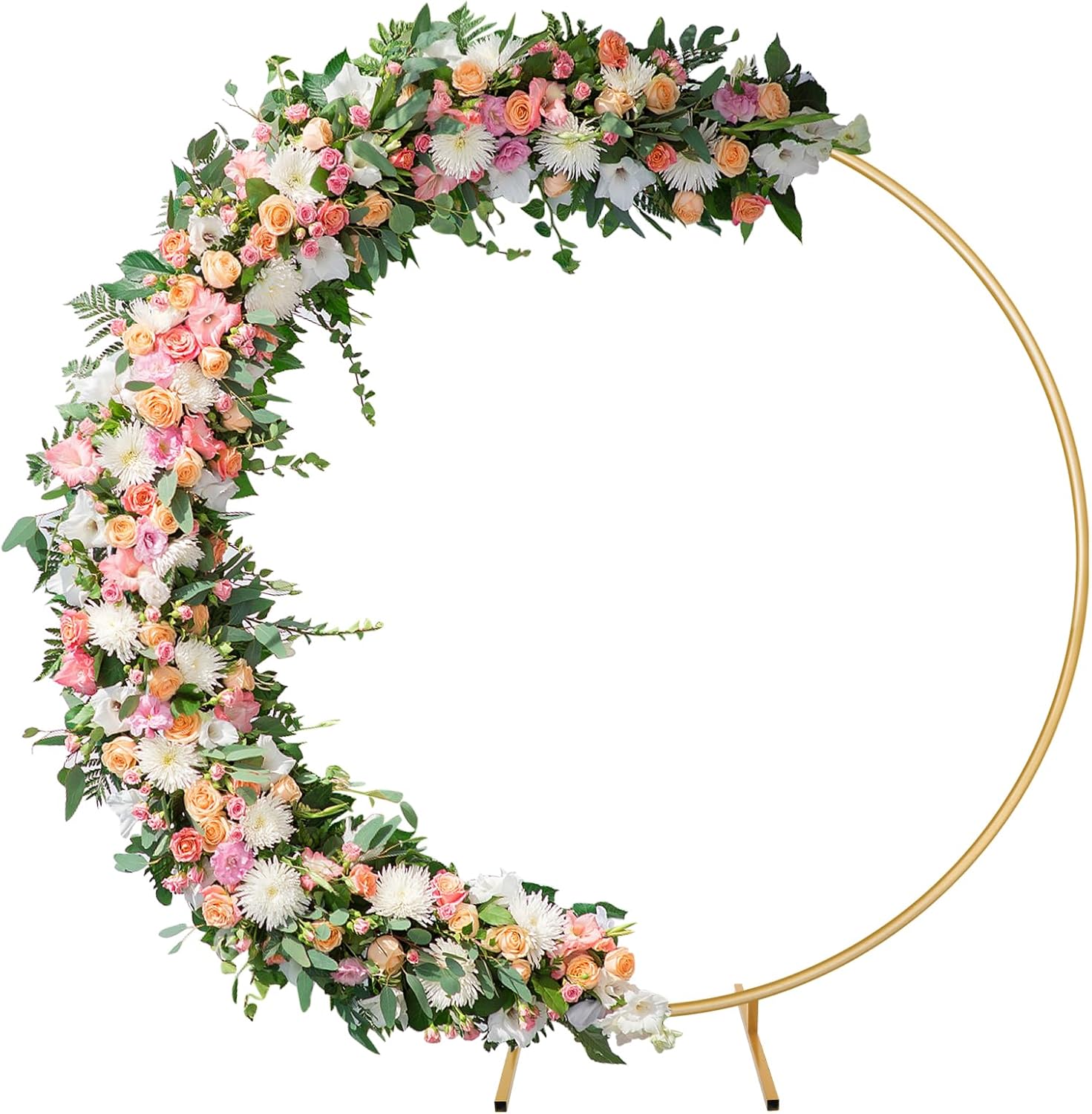 Amazon.com: 7.2FT Round Balloon Arch Stand Gold Arch Backdrop Stand ...