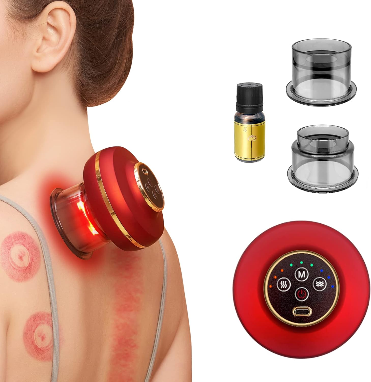 Shemeets Cupping Set, [𝟓 𝐢𝐧 𝟏] Smart Dynamic Cupping Therapy Set Cellulite Massager Electric ...