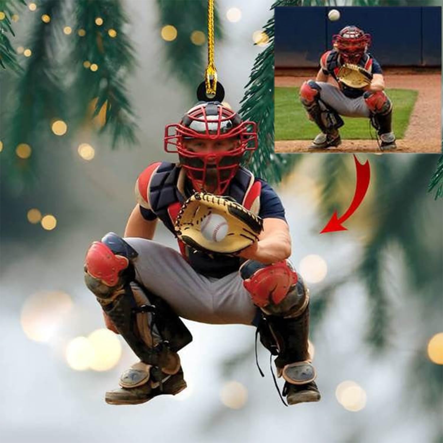 Amazon.com: Custom Photo Baseball Player Ornament Christmas Tree ...