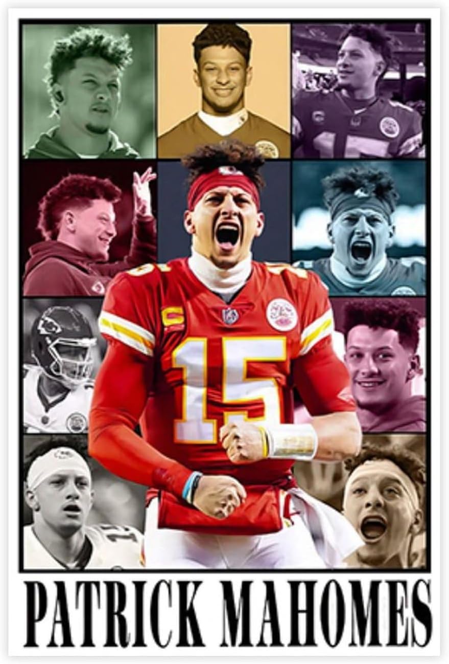 Amazon.com: SONAXO Patrick Mahomes Canvas Poster Wall Art Decor Print ...