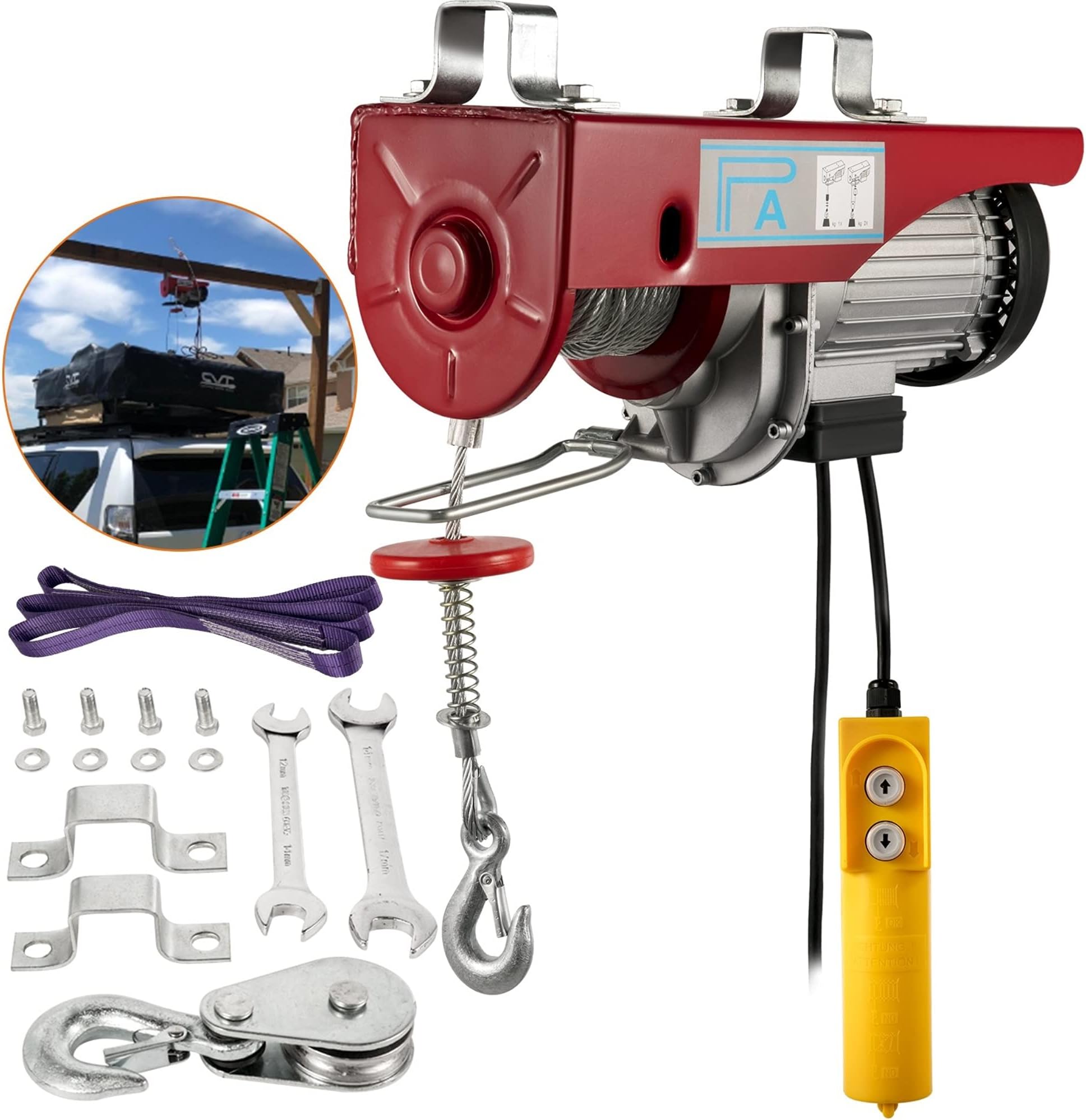 Amazon.com: BestEquip Electric Hoist 880LBS Overhead Lift Electric ...