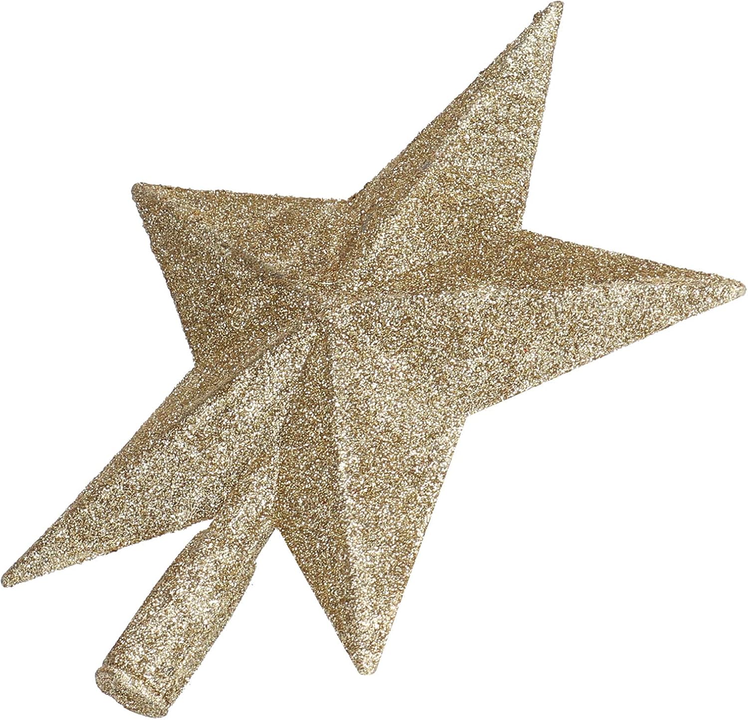 Star Decorated Christmas Tree Topper, Gold Lightweight Glitter Mini ...