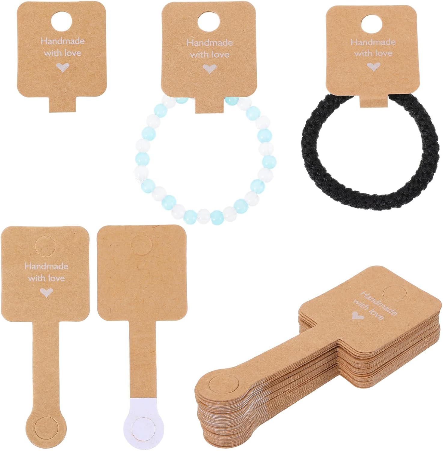 Amazon.com: 100Pcs Bracelet Display Cards Self Adhesive Necklace ...