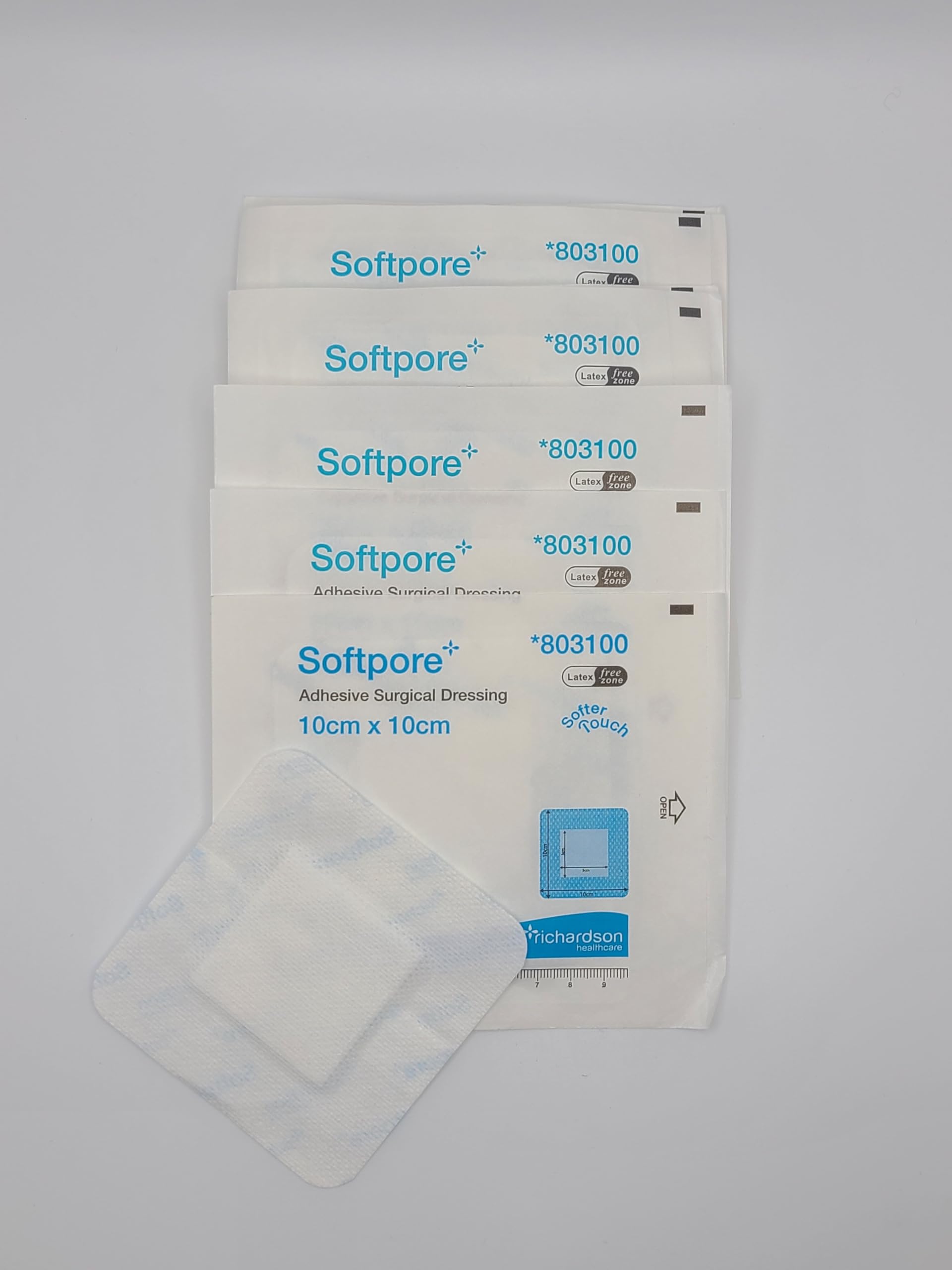 Softpore Adhesive Surgical Dressing 10cm x 10cm - Pack of 10 ...