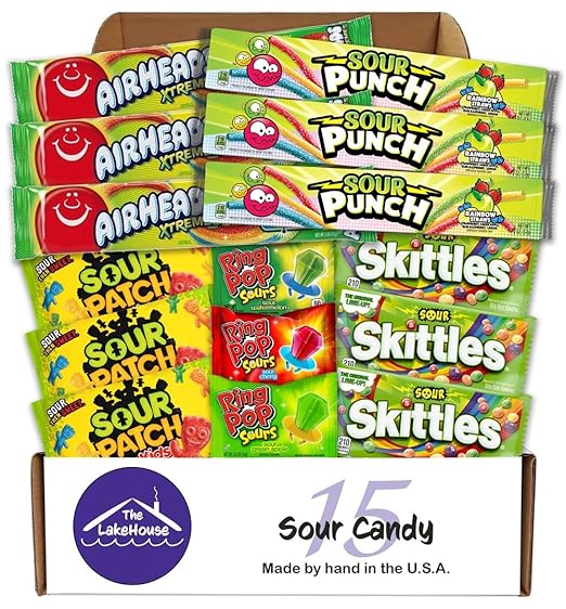 Amazon.com : Super Sour Candy Variety Pack - 15 Assorted Full Size ...