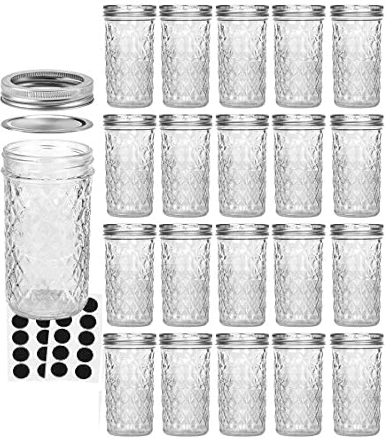 Amazon.com: Flrolove Mason Jars 4 OZ,40 Pack Canning Jars With Regular ...