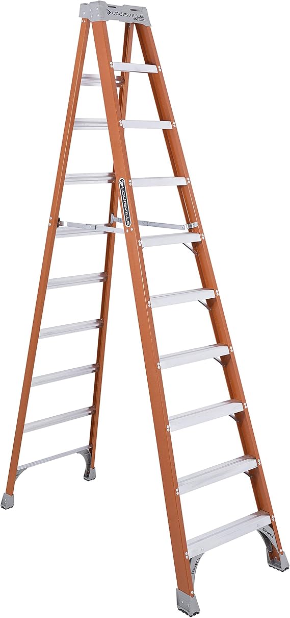 Louisville Ladder 10-Foot Fiberglass Step Ladder, 300-Pound Load ...