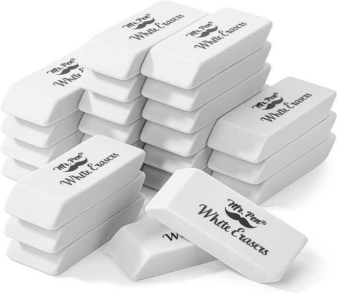 Amazon.com : Mr. Pen- Erasers, 24 Pack, White Pencil Eraser, Erasers ...