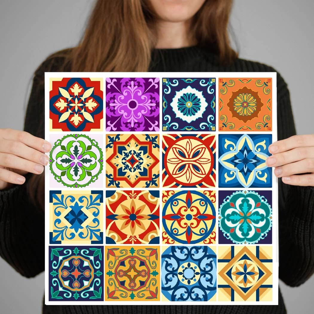 Amazon.com: RoyalWallSkins Decorative Tile Decals 4x4 Inch - Set of 16 ...