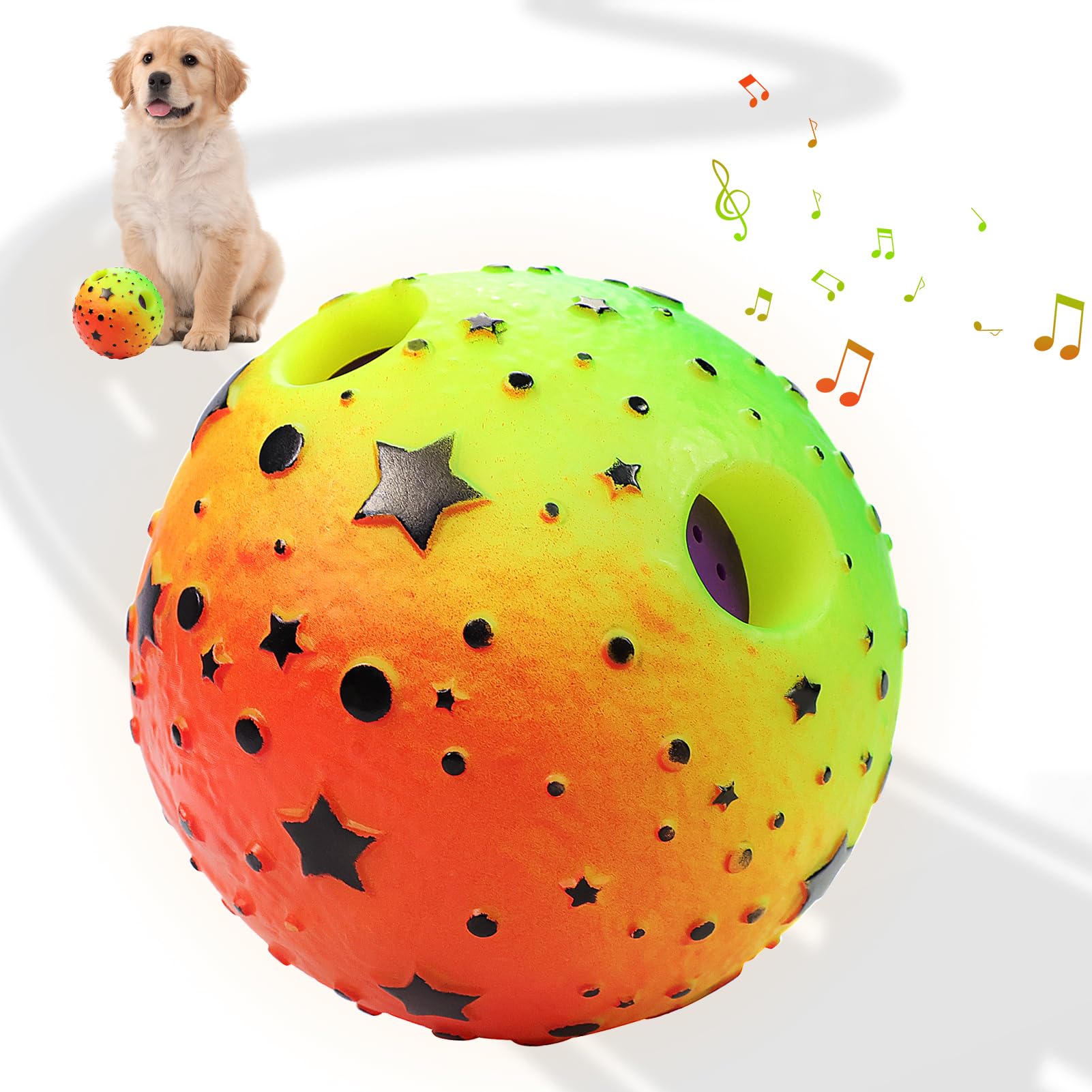 Dikeiuta Dog Ball for Dogs 2.75" Interactive Dog Toys Squeaky Dog Balls ...