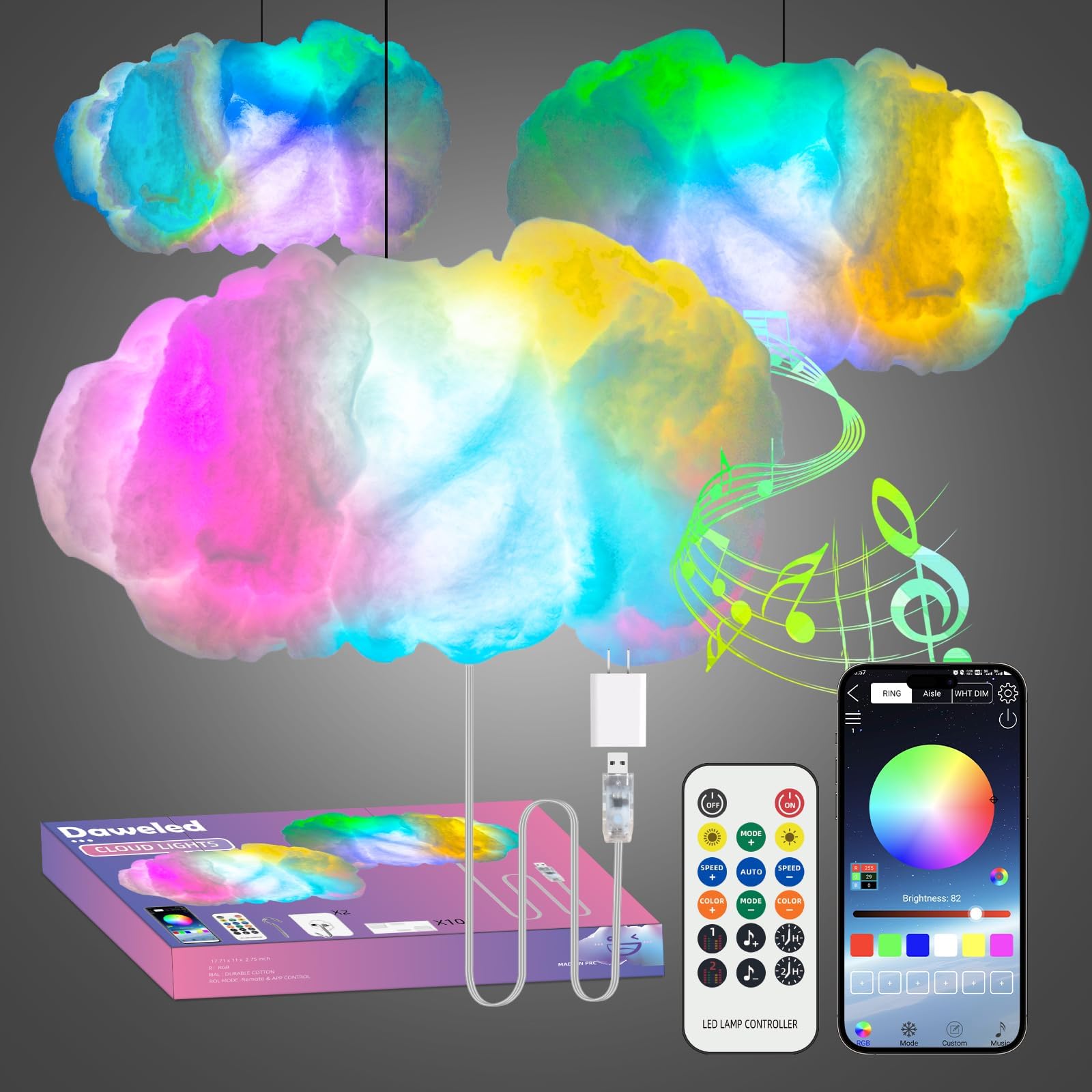 Amazon.com: FLAGTOP LED Cloud Light for Bedroom, Floating Cloud Light ...