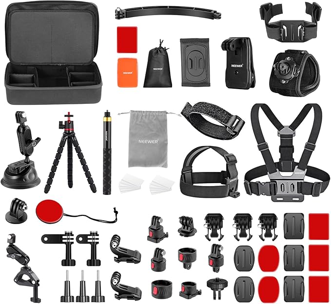 Amazon.com : NEEWER 65 in 1 Action Camera Accessory Kit with Ball Head ...