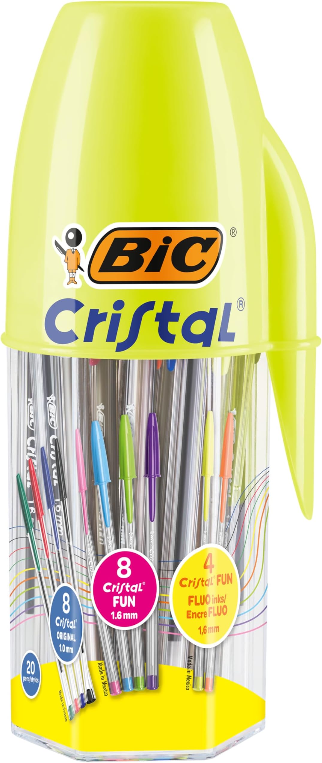 BIC Cristal Original, Penne a Sfera, Inchiostri Blu, Nero, Verde e ...