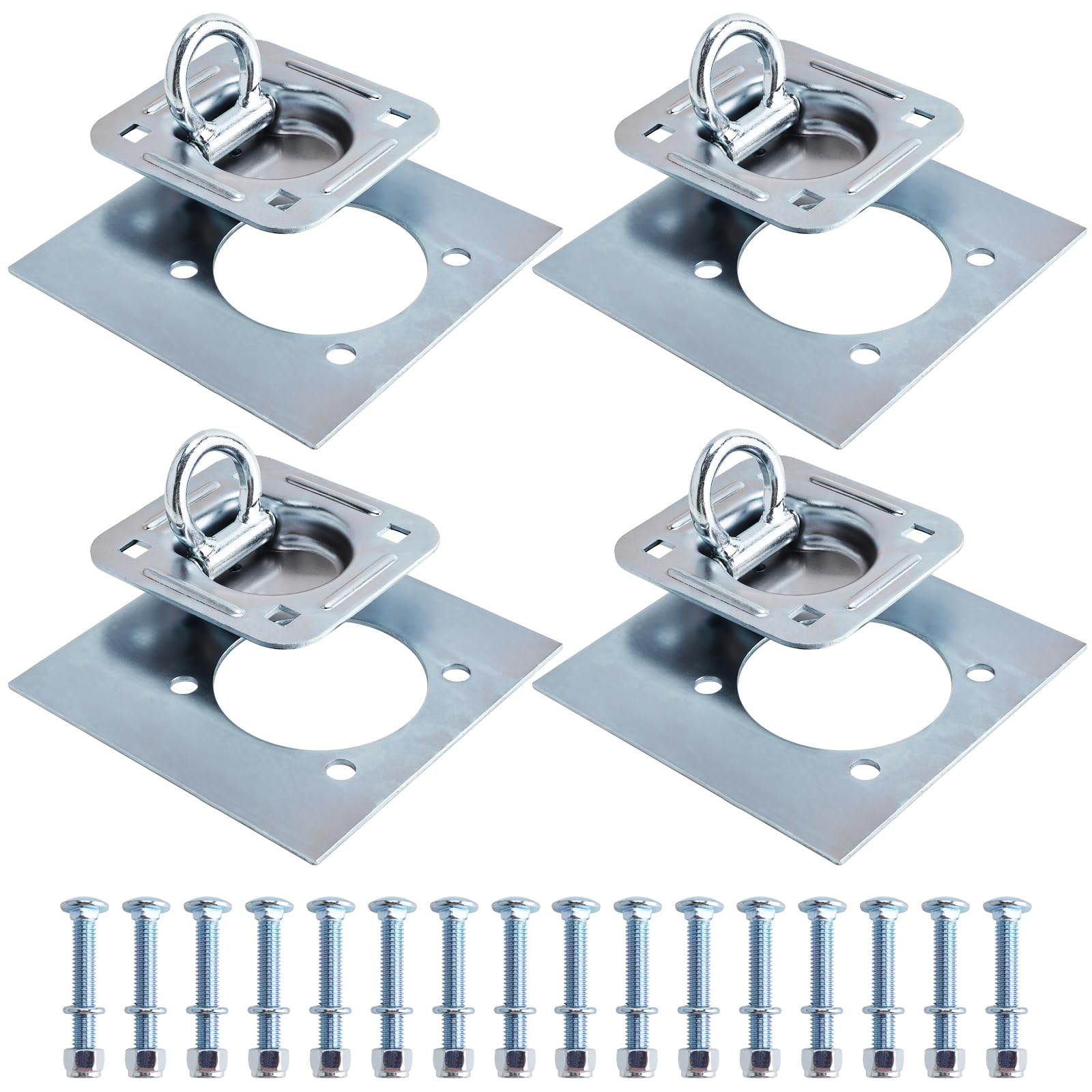 Snapklik.com : NORJIN 4 Pack Recessed D Rings Heavy Duty Tie Down Anchors 6
