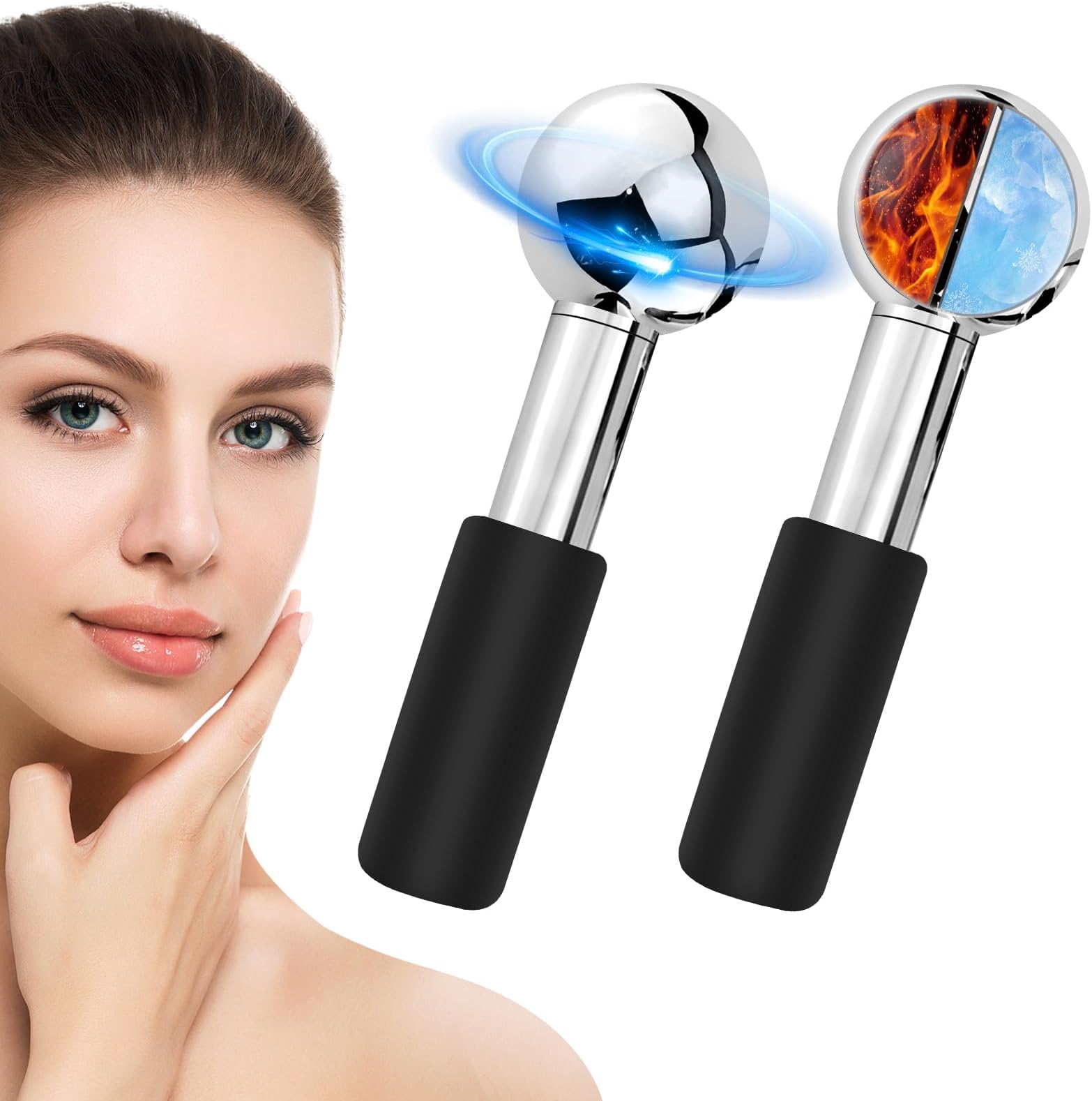 Amazon.com: CGBE 360 Rotating Ice Globes For Face, Food-Grade Stainless ...