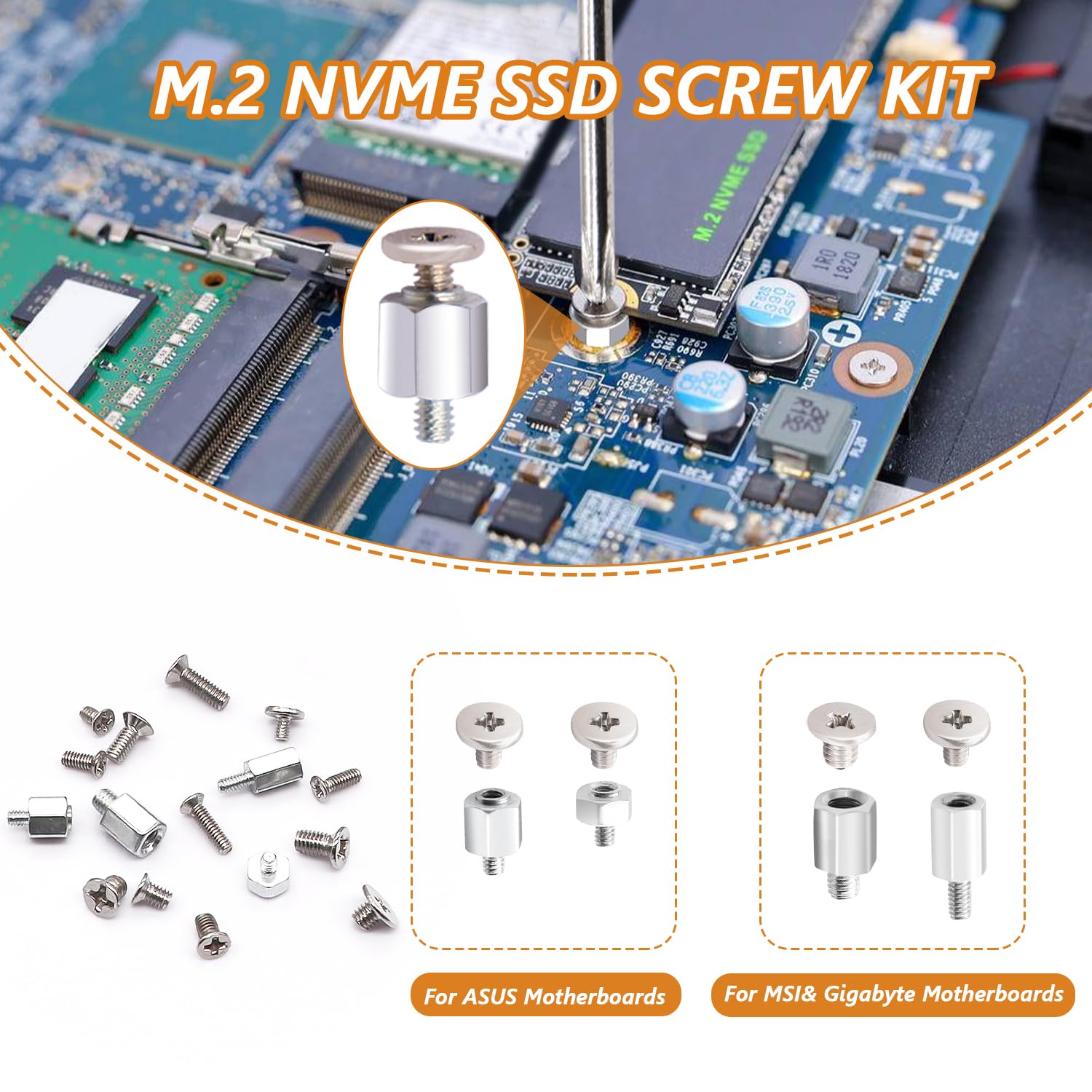Snapklik.com : Mankk 500PCS M.2 SSD Screw Kit M.2 SSD Mounting Screws ...