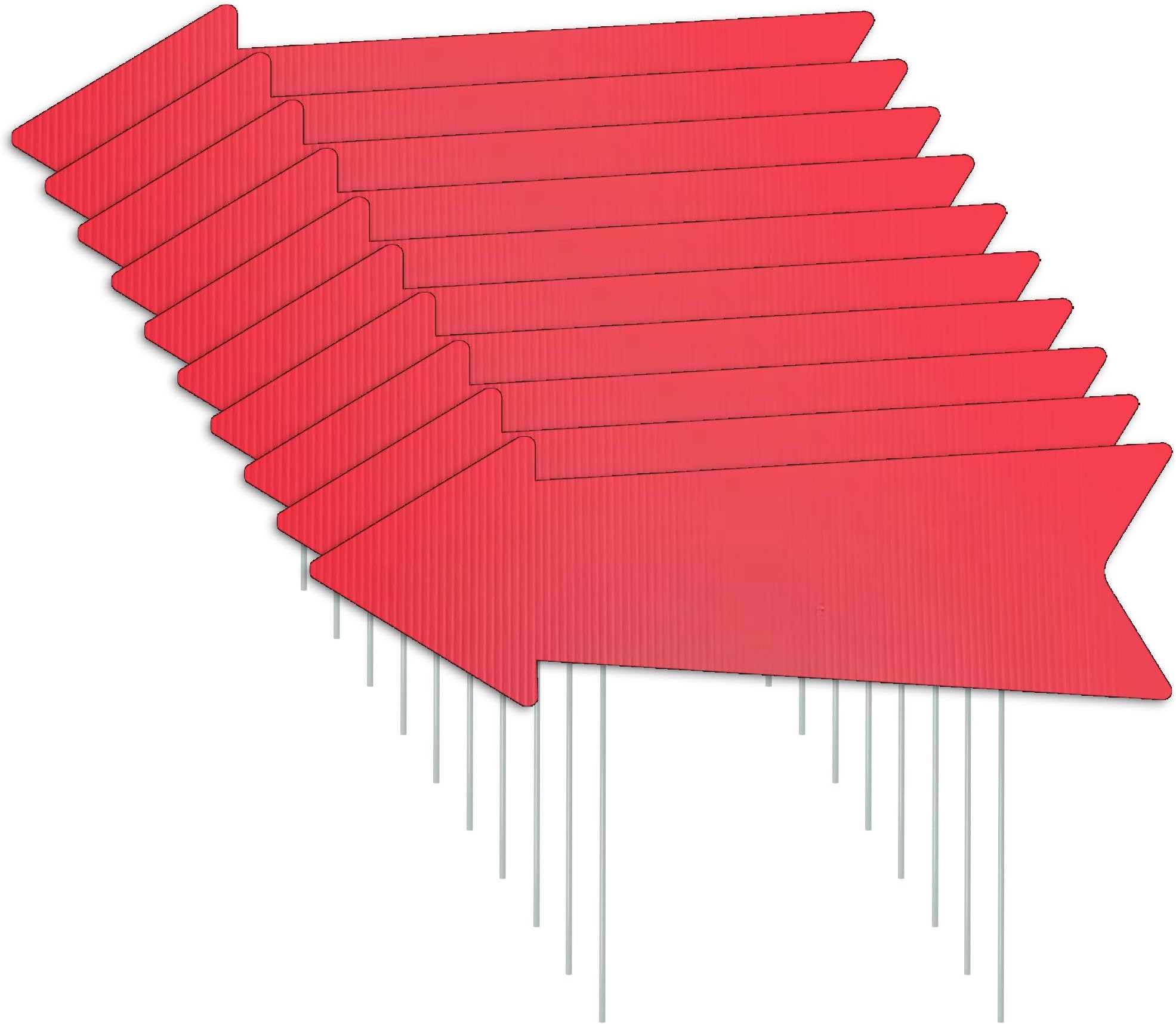 Amazon.com : Blank Arrow Signs with Stakes, Double-Sided White-Red ...