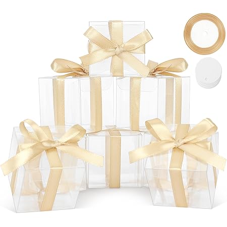 Amazon.com: COTOPHER 120 Pcs Clear Favor Boxes, 2x2x2 Clear Gift Boxes ...