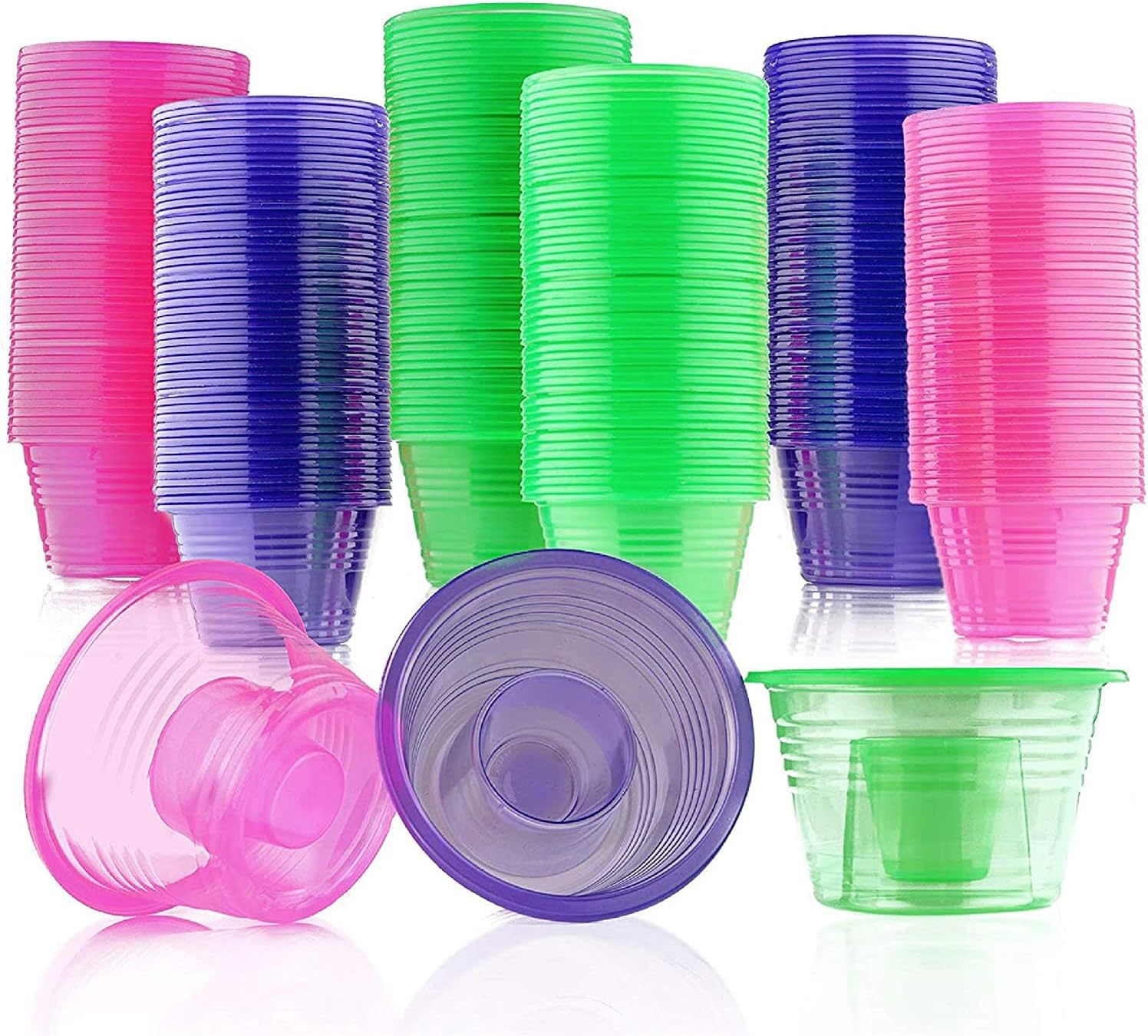 Amazon.com: Amscan Two-Part Plastic Shot Glasses, 2.75 oz, Clear - Pack ...